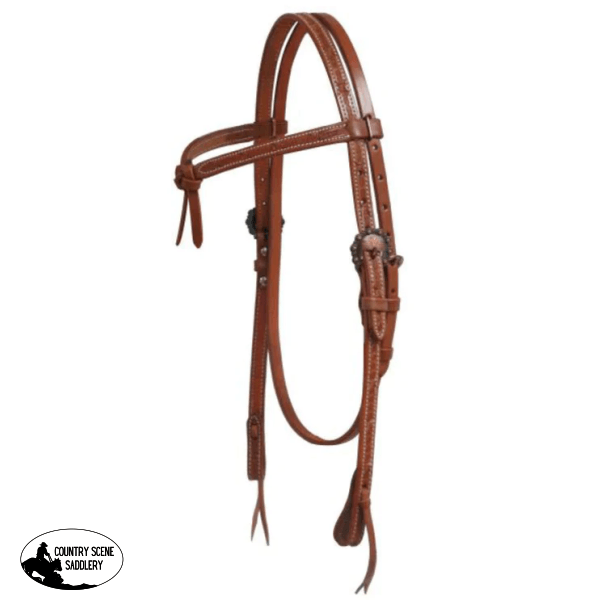 72025 - Argentina cow leather futurity bridle with barbed wire tooling ...