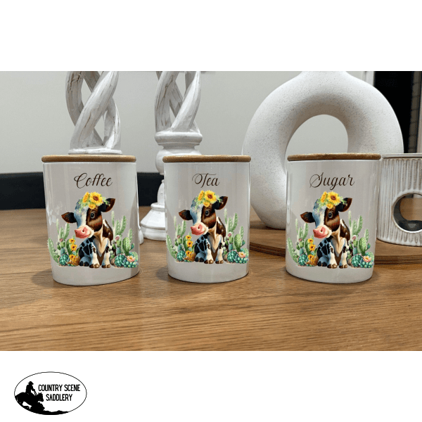 Country Storage Canisters - Cactus Cow Collection – Country Scene ...