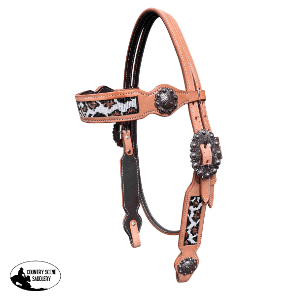 Fort Worth Beaded Leopard Headstall Tan – Country Scene Saddlery and ...