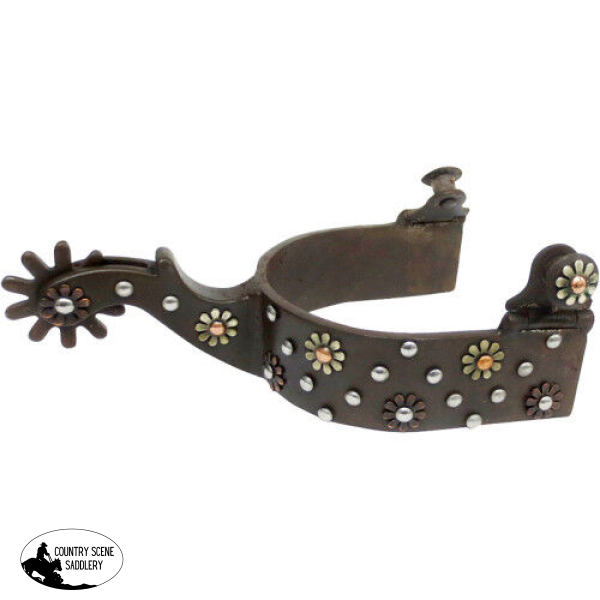 New! Antique Brown Flower Stud Spurs – Country Scene Saddlery and Pet ...