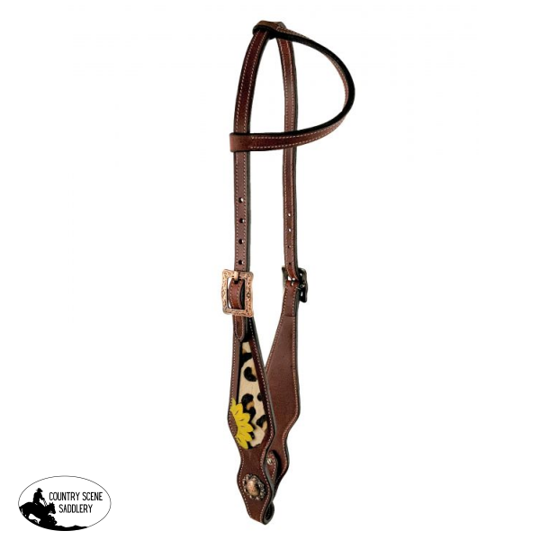 New! Showman Leather one ear headstall with hair on cheetah print and ...