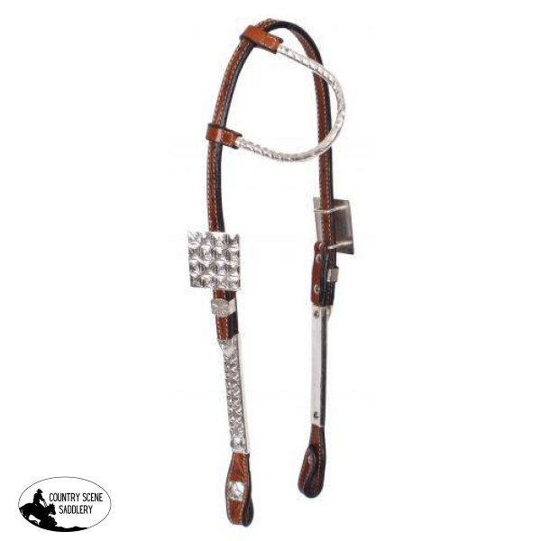 Showman ® Tooled Argentina cow leather show headstall with silver ear ...